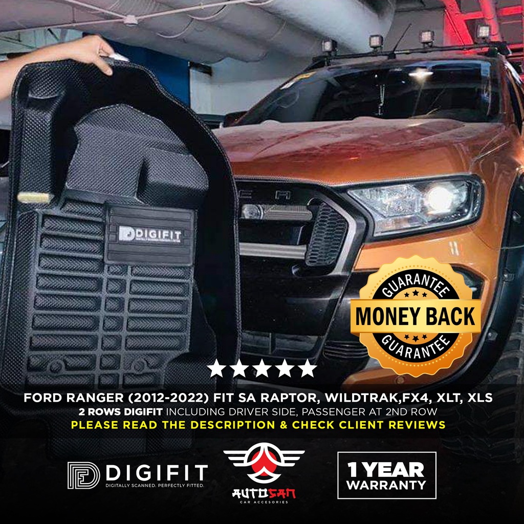 Ford RANGER (Raptor, Wildtrak, FX4, XLT, XLS) 2012-2022 (2 Rows ...