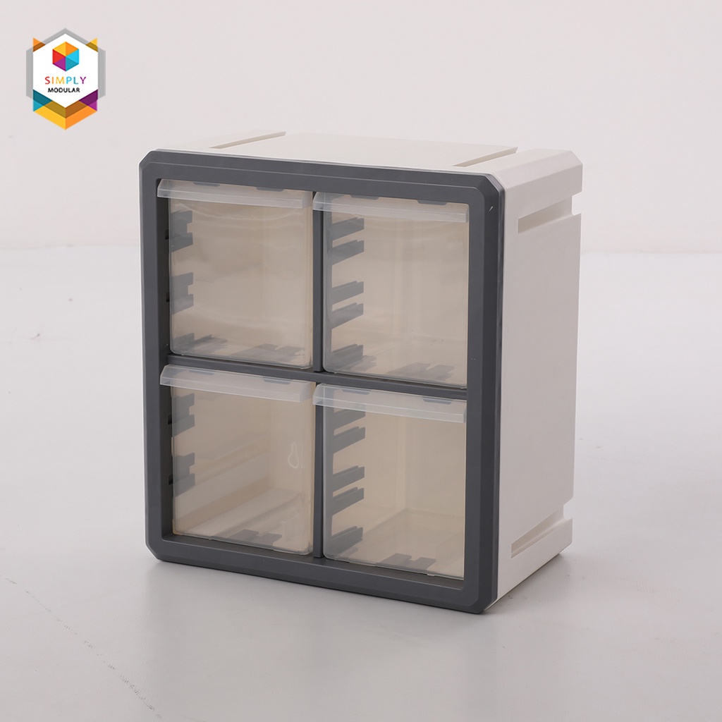 Qubit Quad 2 -Cube | Mini Desktop Drawer with 4 Transparent ...
