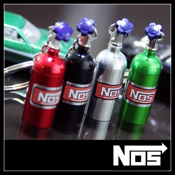Car Turbo NOS Keychain Nitrogen Bottle Metal Key Chain Key Ring Stash ...