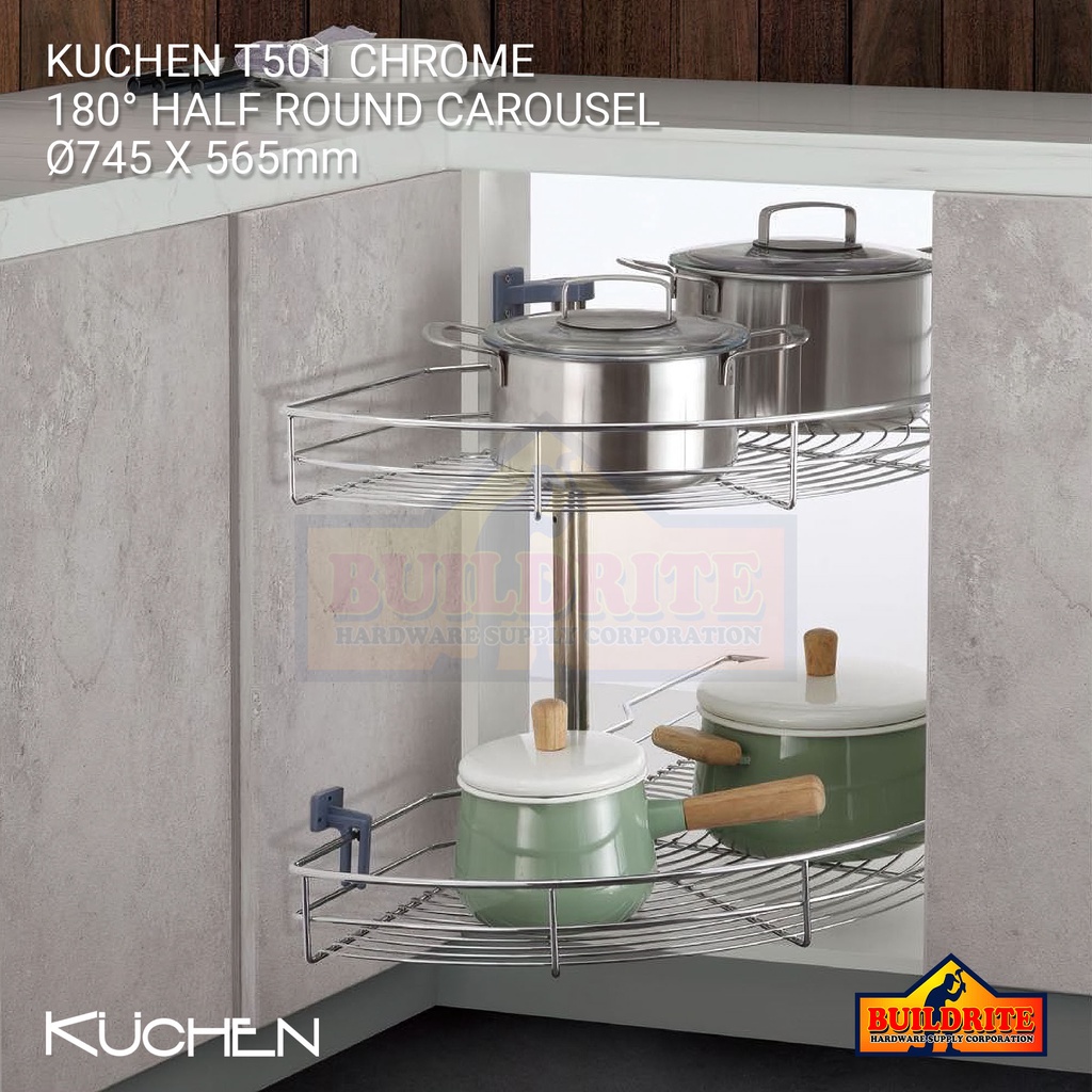 Kuchen KCH.T501.CH 1 set 745 X 565 mm Chrome Steel 180 Half Round ...