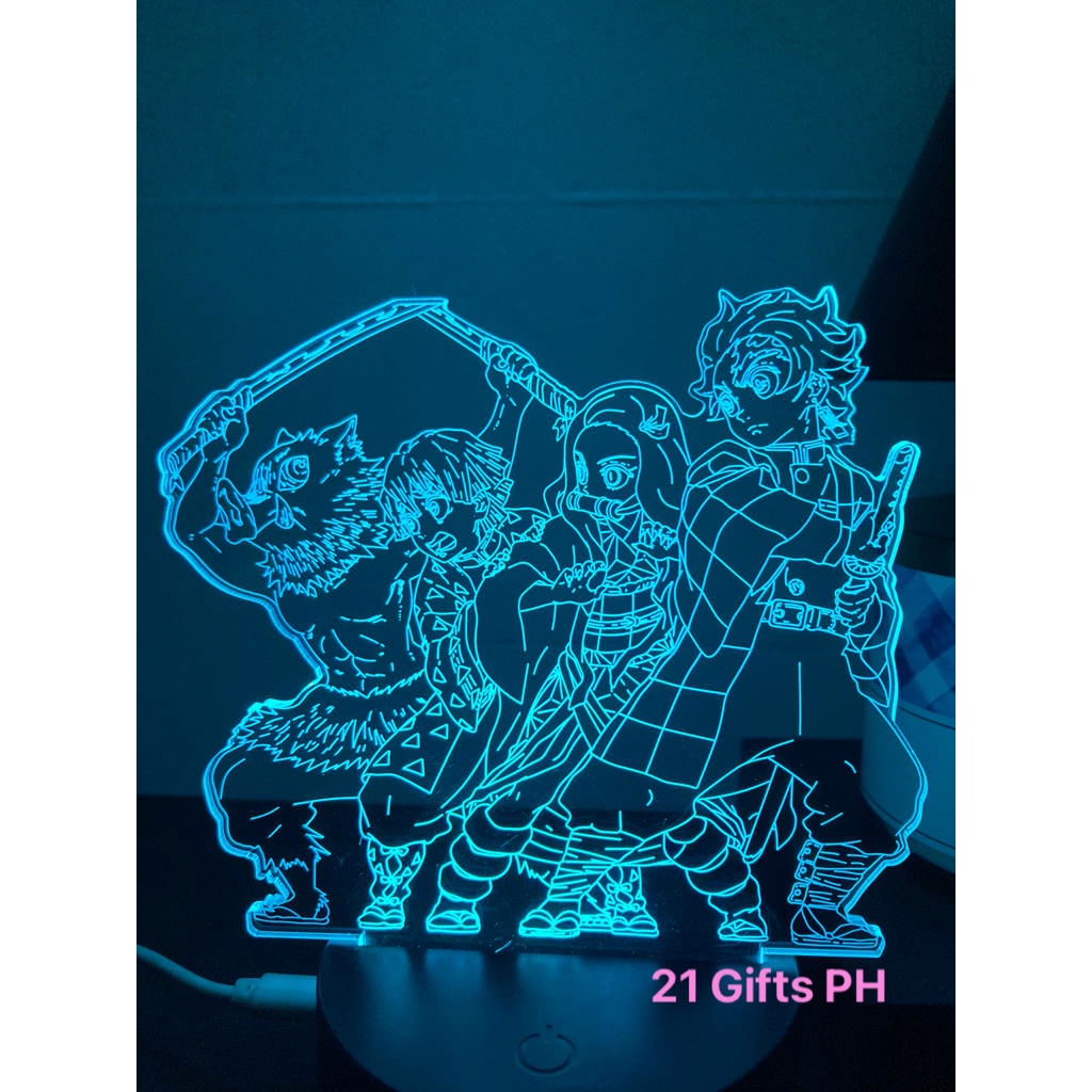 Demon Slayer LED Acrylic Lamp Tanjiro Nezuko Hashibira Zenitsu Anime ...