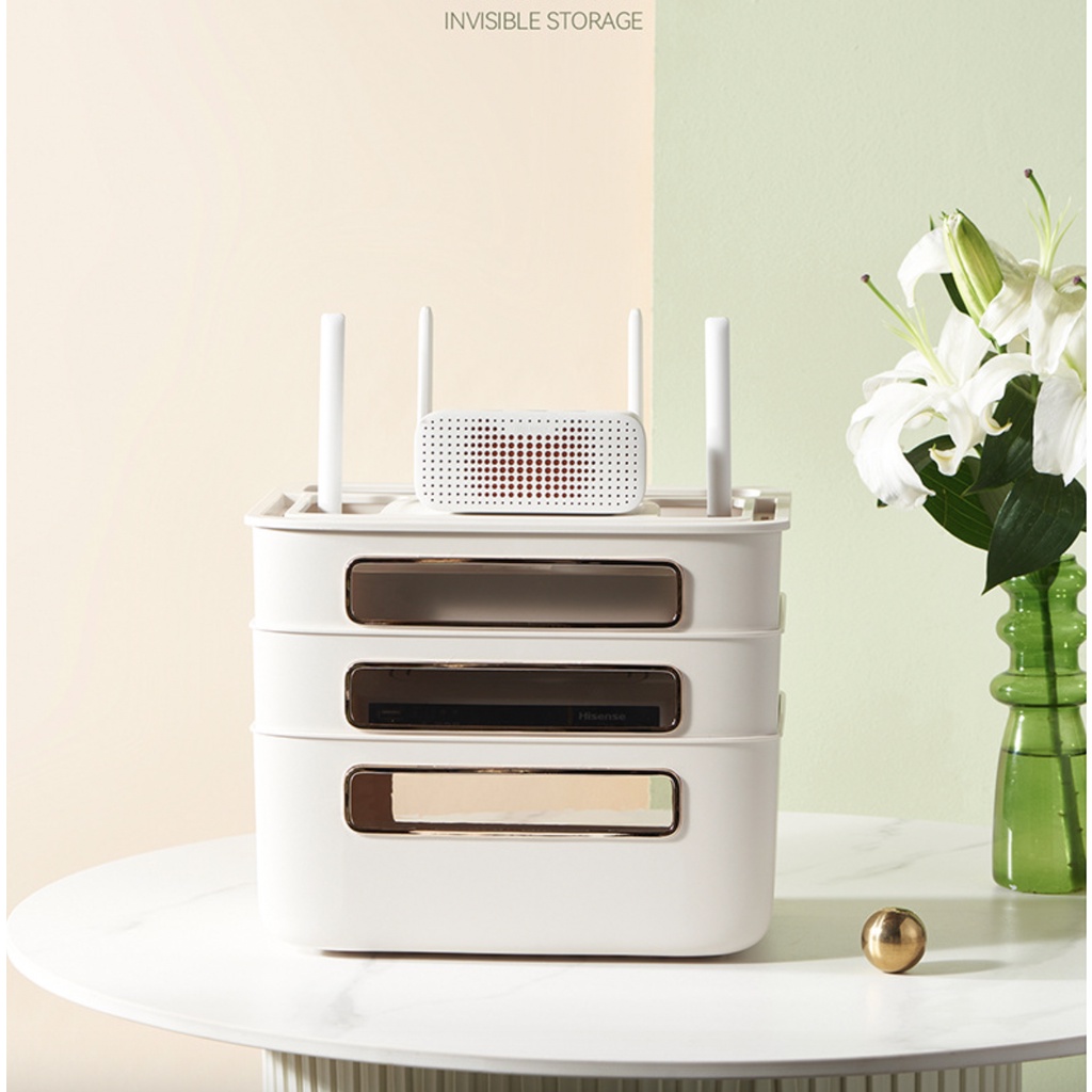 WiFi Router Storage Box Wire TV Set Top Box Shelf Socket Optical Cat ...