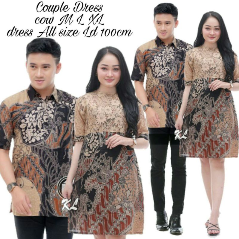 Baju Batik Couple Dress Sogan Modern Sogan Motif Couple Clothes Men ...