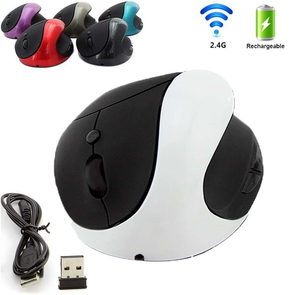 Optical Vertical Wireless Mouse Ergonomic Rechargeable Computer ...