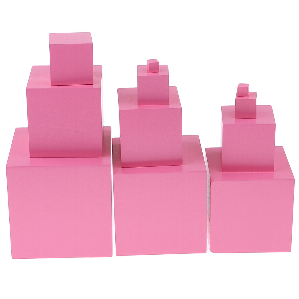 Pink Wooden Cubes Building Blocks Educational Toys | Shopee Philippines