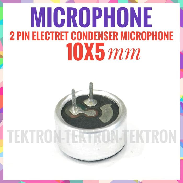 Microphone 2 pin Electrit Condenser dia 10mm thick 5mm | Shopee Philippines