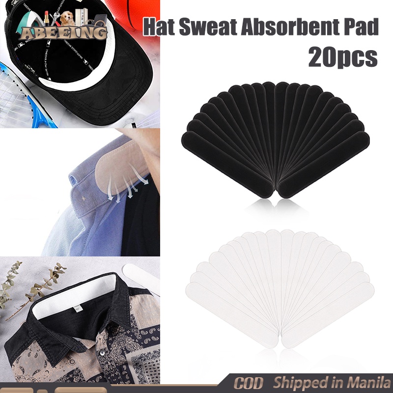 20Pcs Hat Sweat Absorbent Pad Disposable Skin Friendly Absorbent Sweat ...
