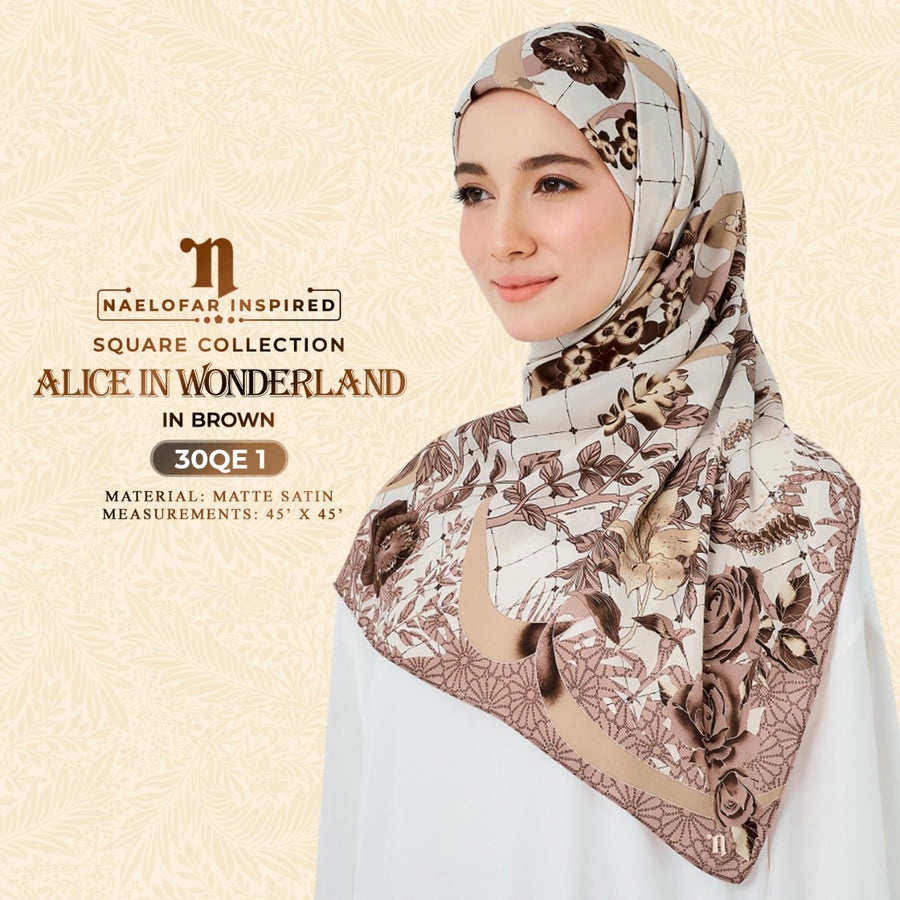 Alice In Wonderland Square Naelofar Inspired Collection | Shopee ...