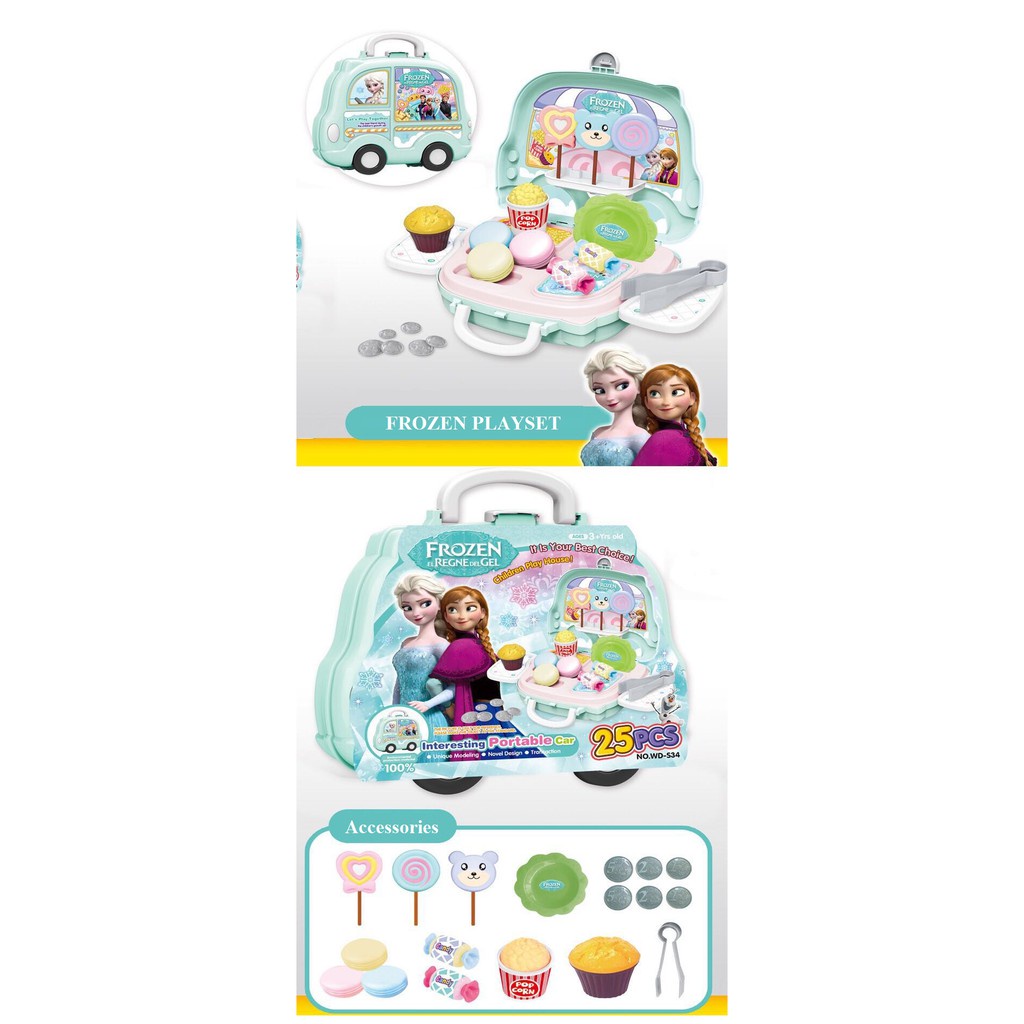 Frozen Kitty Doraemon Mickey Portable Suitcase Cartoon Playset Pretend ...