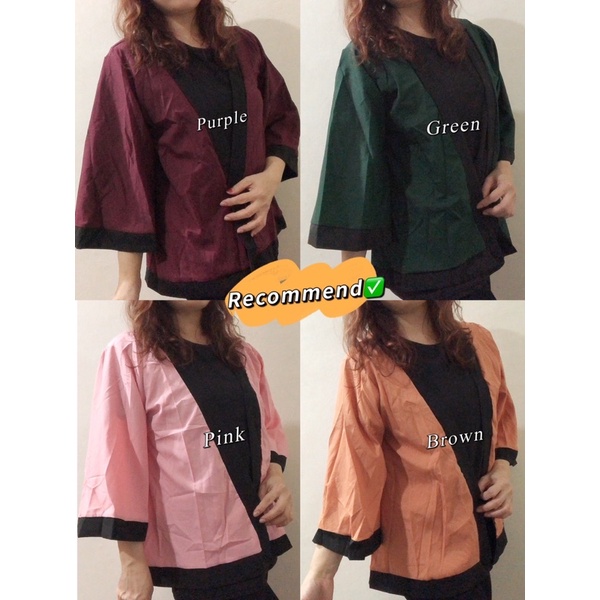 Warna Gorgeous Korea Style Addition Sharp Maroon Kimono Cardigan Plain ...
