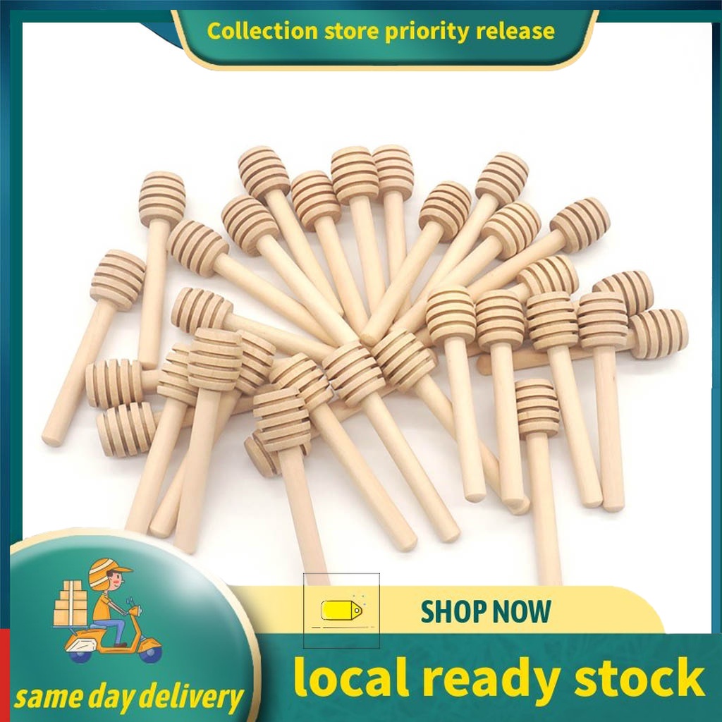 Howstore 50PC Mini 3 Inch Wood Honey Dipper Sticks, Individually ...