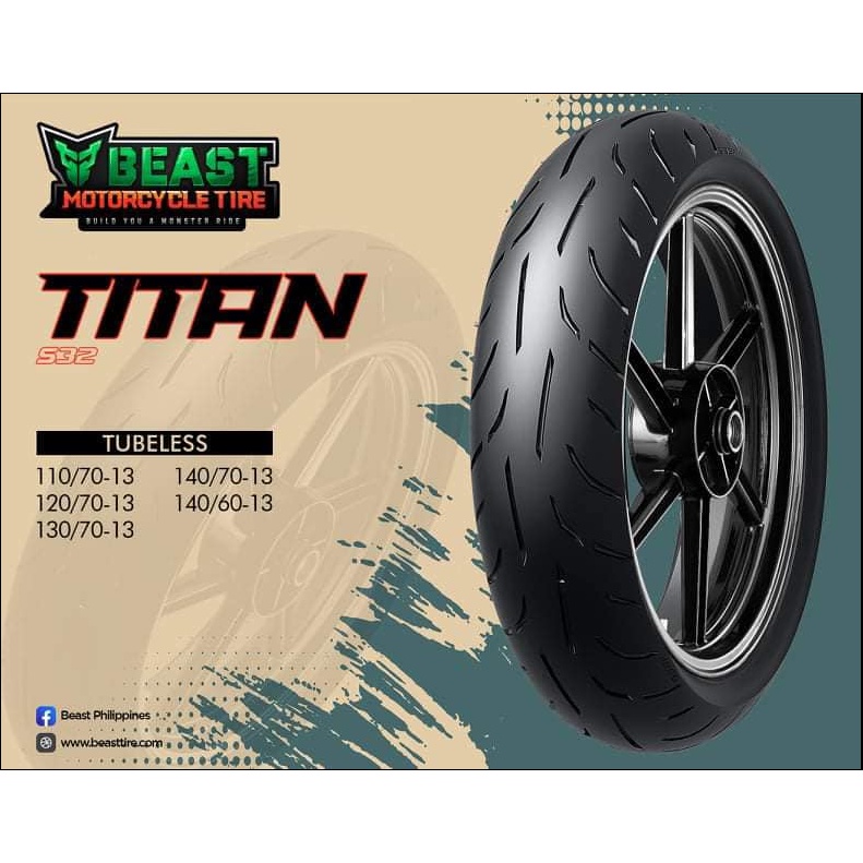 BEAST MOTORCYCLE TIRE TUBELESS TITAN/S32 ORIGINAL COD | Shopee Philippines