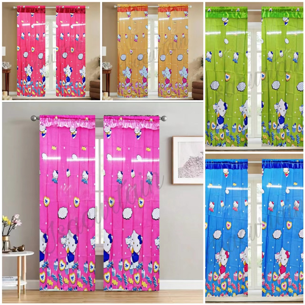 Hello Kitty Sheer Curtain Livingroom Bedroom Colorful Window Treatment ...