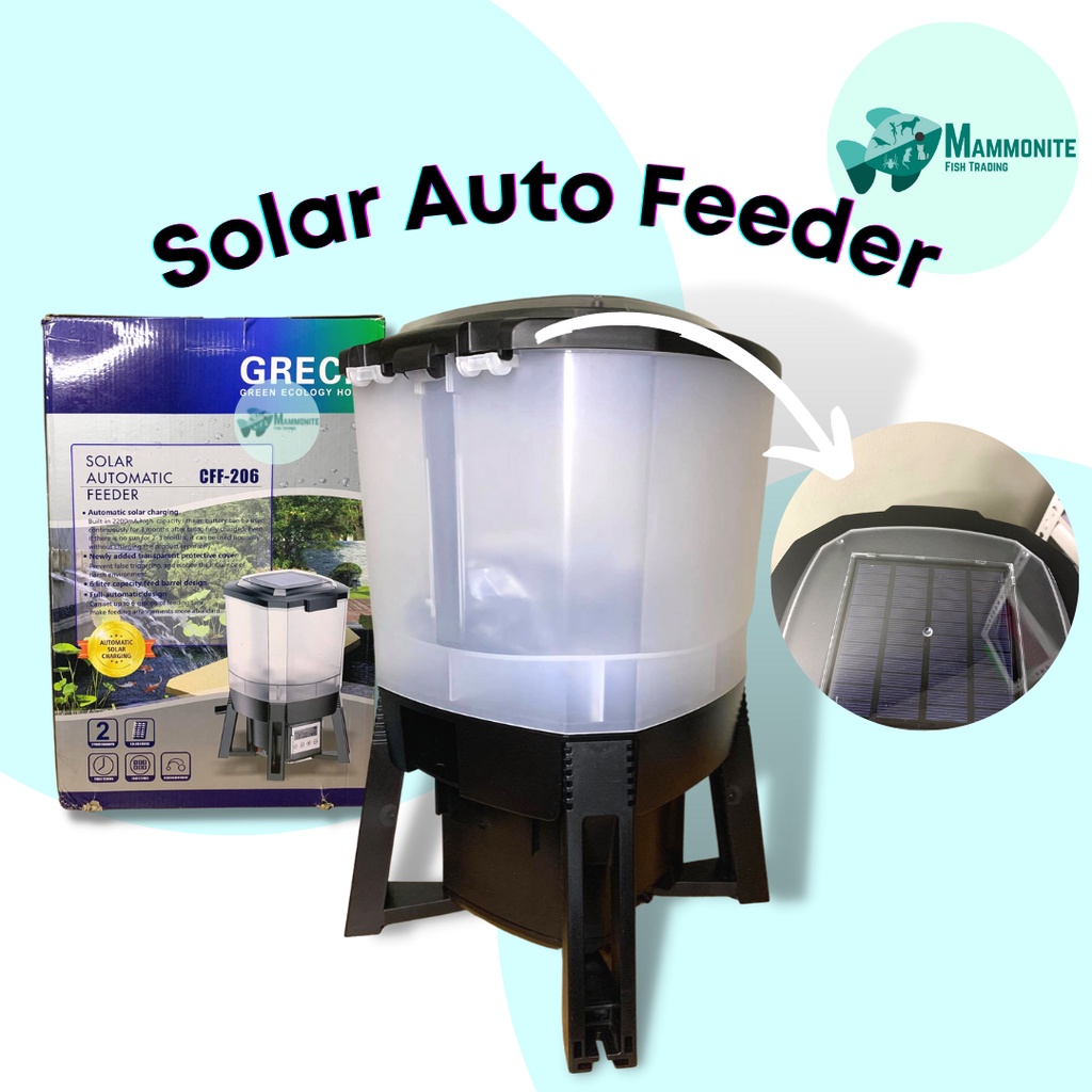 Solar-Powered Digital Automatic Feeder 6 Liter Capacity Outdoors CFF ...