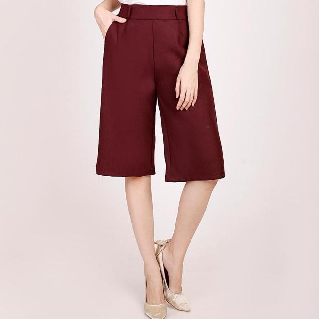 N7LQ WOMEN'S RELAXED TRENDY FASHIONABLE CULOT SHORTS - BLACK 00BV ...