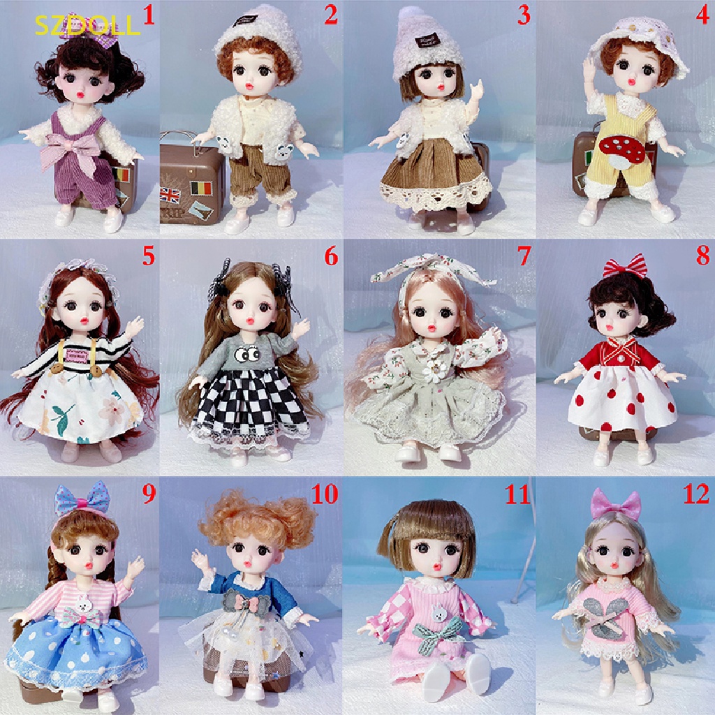 [cxSZDOLL] 16-17cm Movable Joints Princess Dolls Full Set Clothes Shoes ...