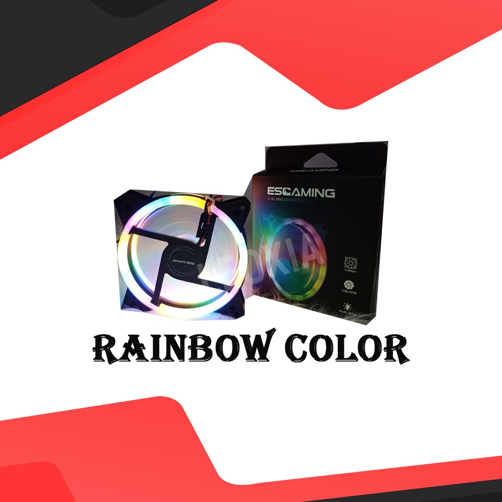 ESGAMING RGB Dual Ring Desktop Case Fan | Shopee Philippines