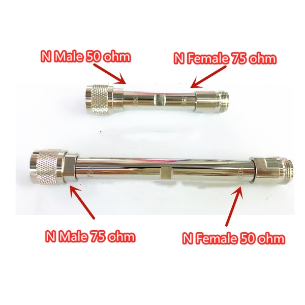 N head 75 ohm/50 ohm N type 50 ohm to 75 ohm impedance converter ...