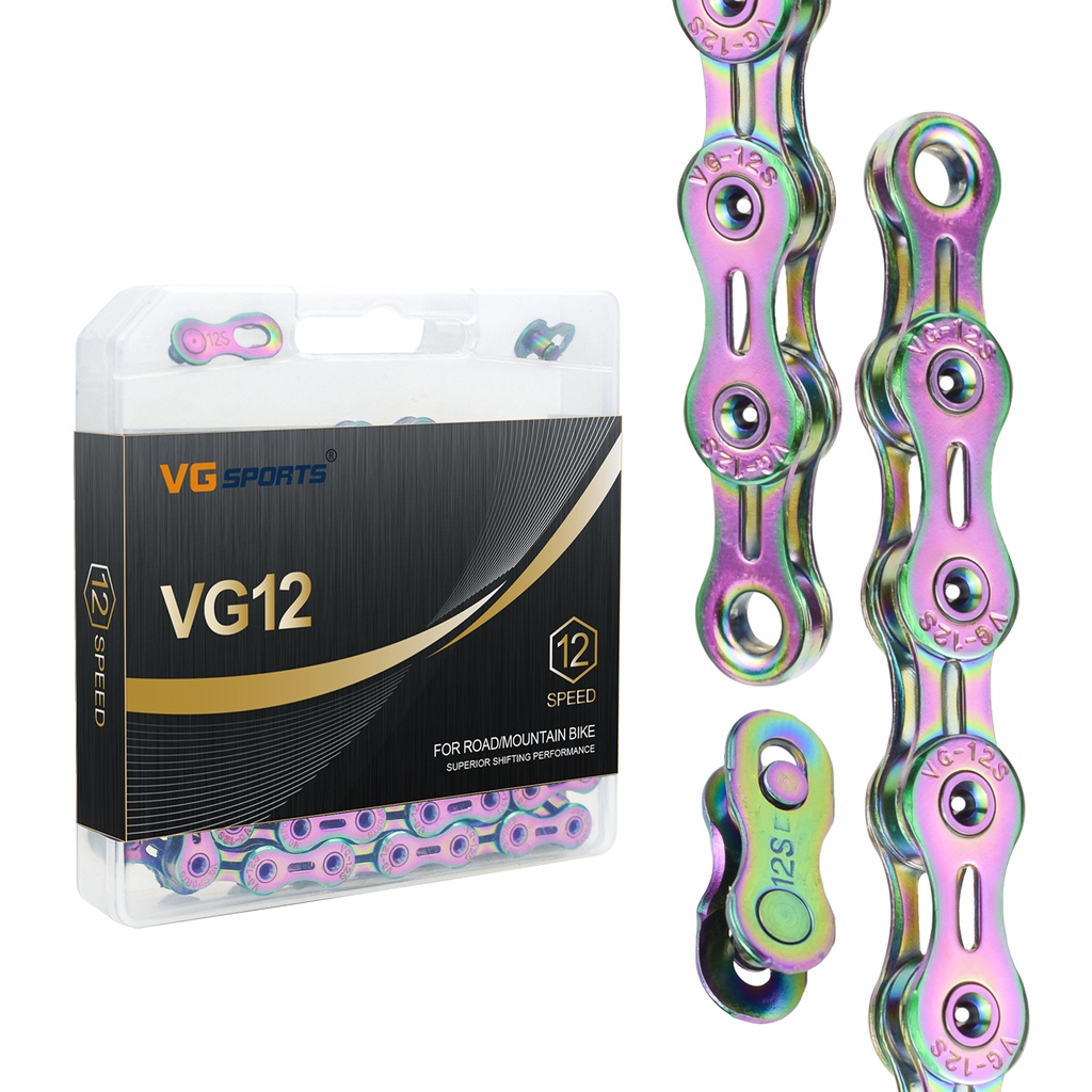 VG Sports Bicycle Chain 12 24 36 Speed Silver Gold Rainbow Titanium ...