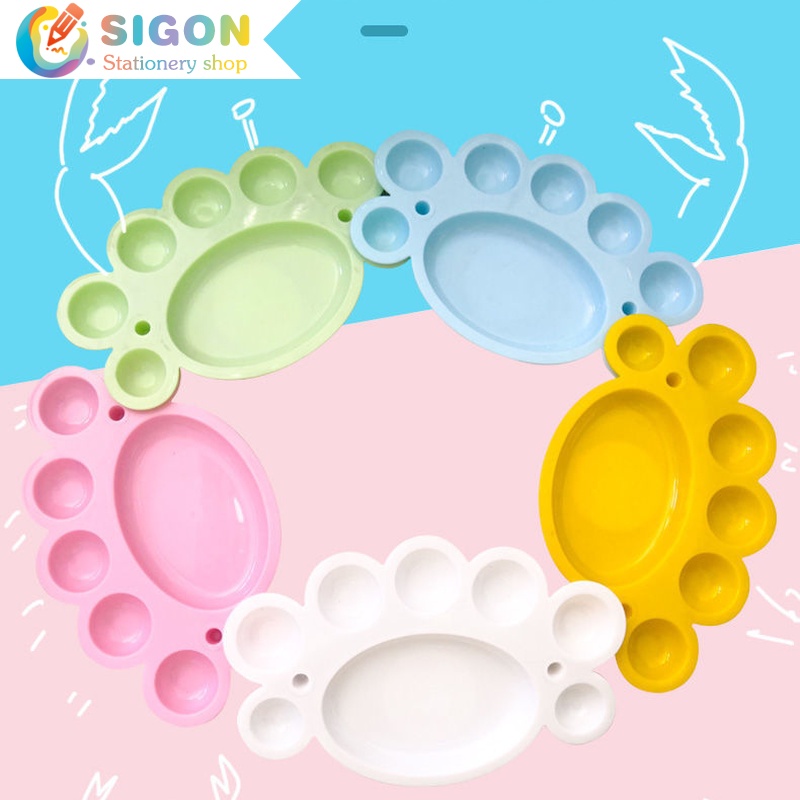 Painting Palette Little Feet Palette Grid Paint Pallet Color Plate ...