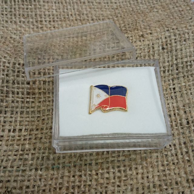 Philippine Flag Collar Pin with Acrylic Case (PINSML) | Shopee Philippines