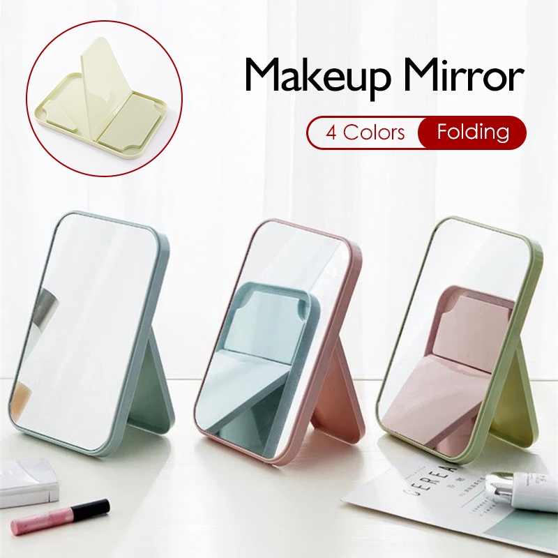 Face Makeup Mirror Desktop Vanity Mirror Small Folding Portable Square ...