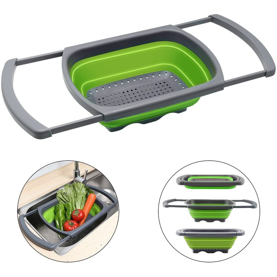 Silicone Collapsible Colander w/ Extendable Handles (Extra Large ...
