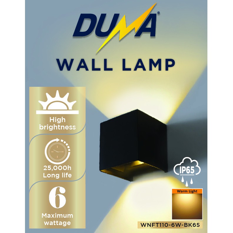 DUMA WALL LAMP WATERPROOF 6W WARM WHITE LIGHT MODERN HOTEL LIVING ROOM ...