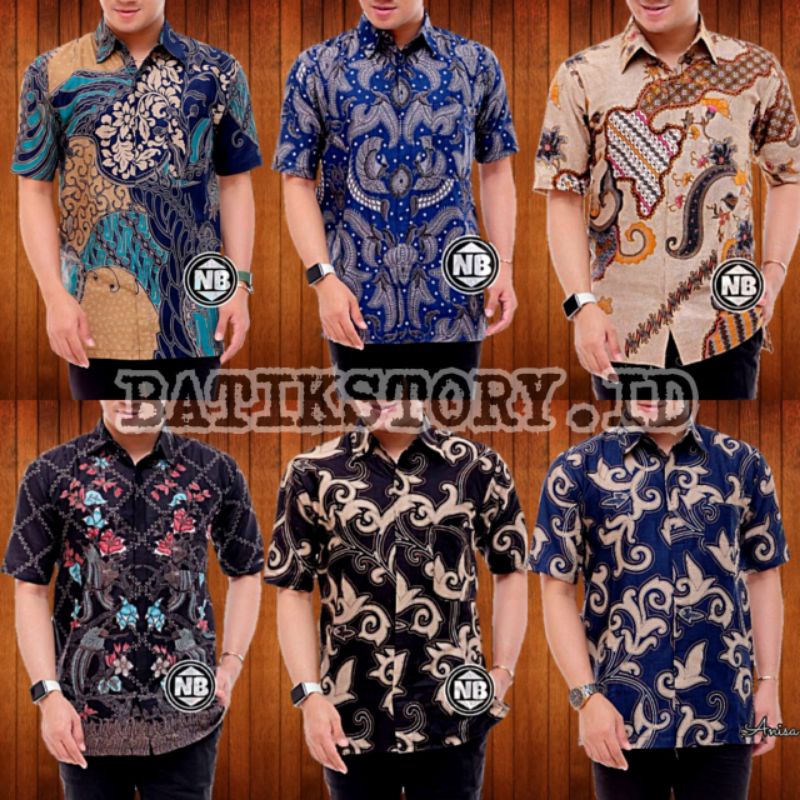 PRIA Batik Shirts-Men's batik Shirts-modern Short-Sleeved Men's batik ...