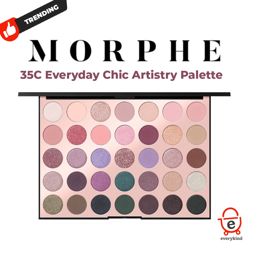 Morphe 35C Eyeshadow Palette - Everyday Chic Artistry Palette - Velvet ...