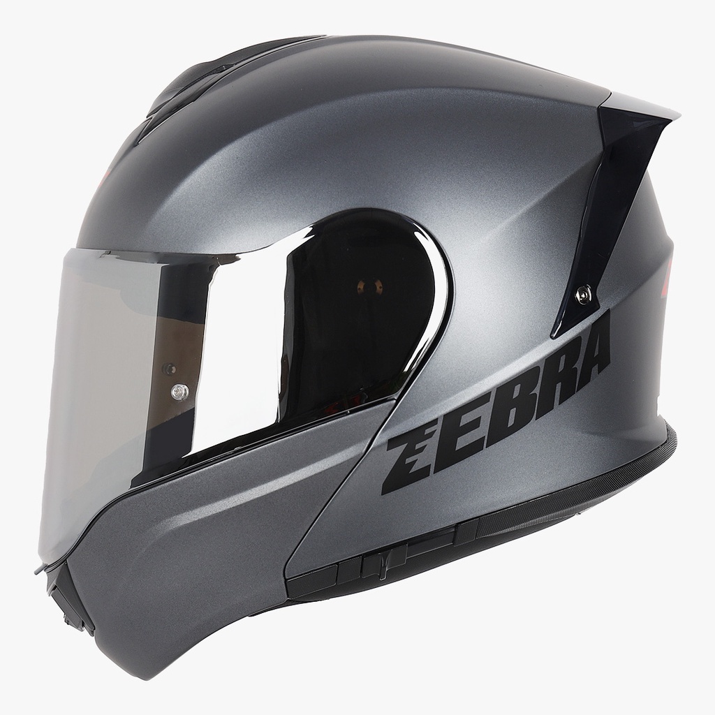Zebra 869 Plain Men's Full Face Motorcycle Helmet Dual Visor Modular ...