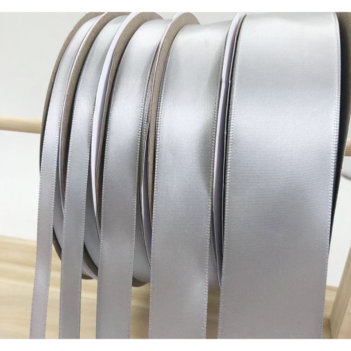 Light Gray | 5 Yards High Quality Satin Ribbon High Quality Single Face ...