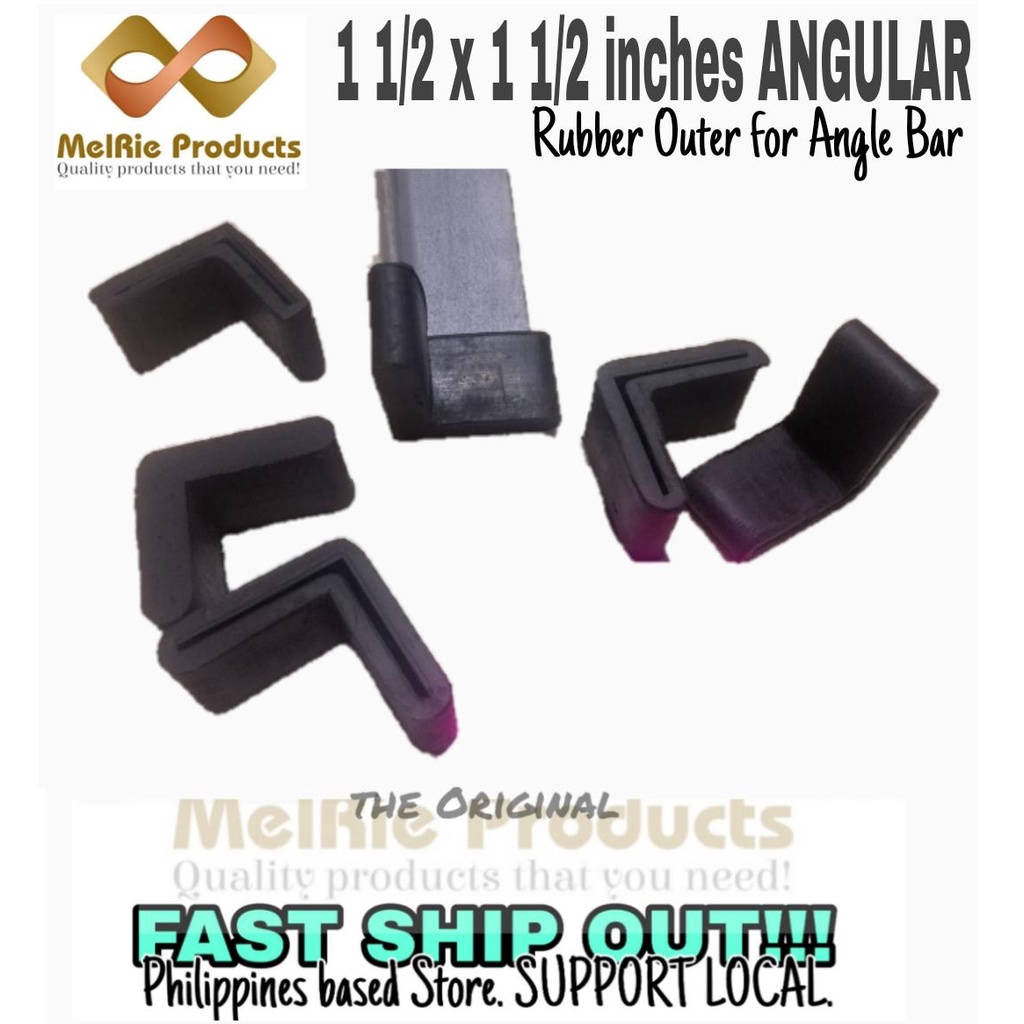1 1/2 X 1 1/2 inches (38MM) ANGULAR HEAVY DUTY Tubular Rubber Footings ...
