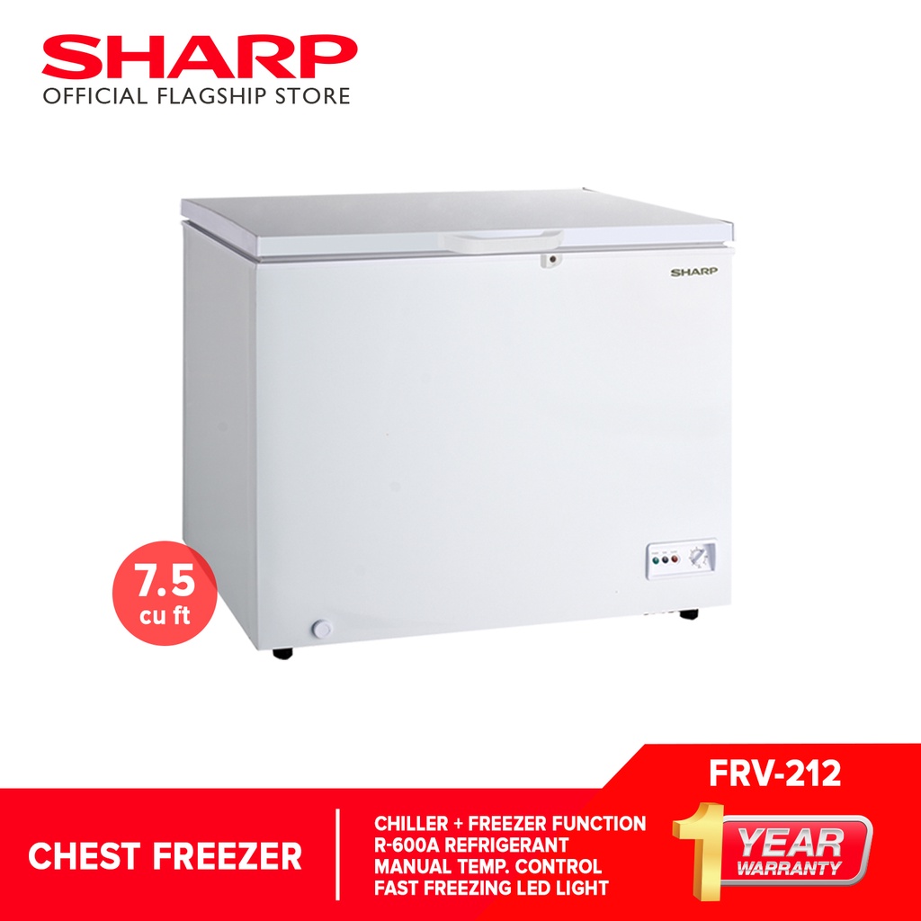 Sharp FRV-212 7.5 cu ft Chest Freezer (NCR Delivery) | Shopee Philippines