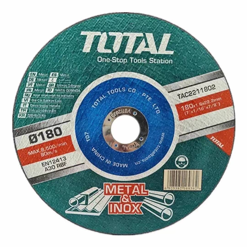 TOTAL Abrasive metal cutting disc 7" TAC2211802 | Shopee Philippines