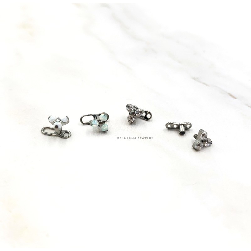 Titanium Trinity Flower Dermal Anchor Skin Diver | Sold per piece | Titanium Piercing Jewelry ...