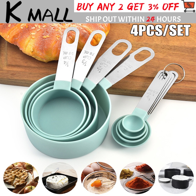 【PH Local】4Pcs Spoons/Cup Measuring Tools Multi Purpose Tea Coffee ...