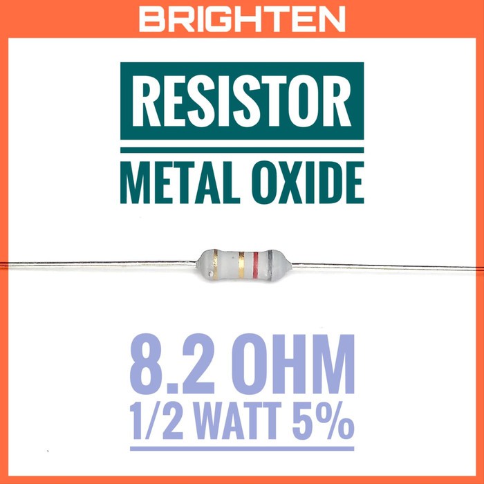 Metal Oxide Resistor 8.2 Ohm 8E2 8R2 1/2 Watt 5% | Shopee Philippines