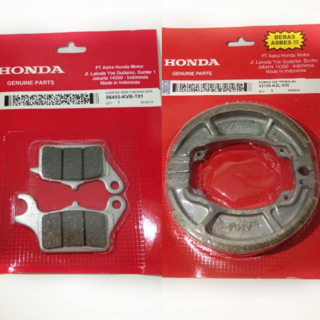 Front + Rear Brake Pads Beat Vario Scoopy Spacy Honda AHM | Shopee ...
