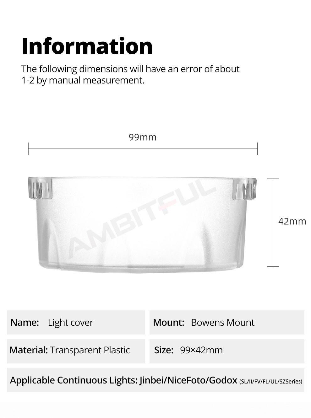 Godox Glass Cover Protector Cap for Godox NiceFoto Jinbei Bowens Mount ...