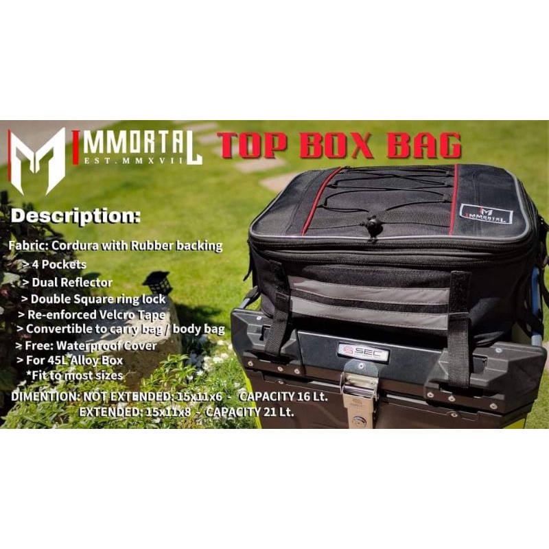 TOP BOX ALLOY BAG 45L UP/BODY BAG IMMORTAL | Shopee Philippines