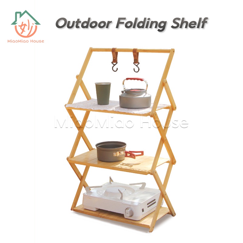 Outdoor Folding shelf Portable Foldable 3 Layer Shelf Foldable shelf ...