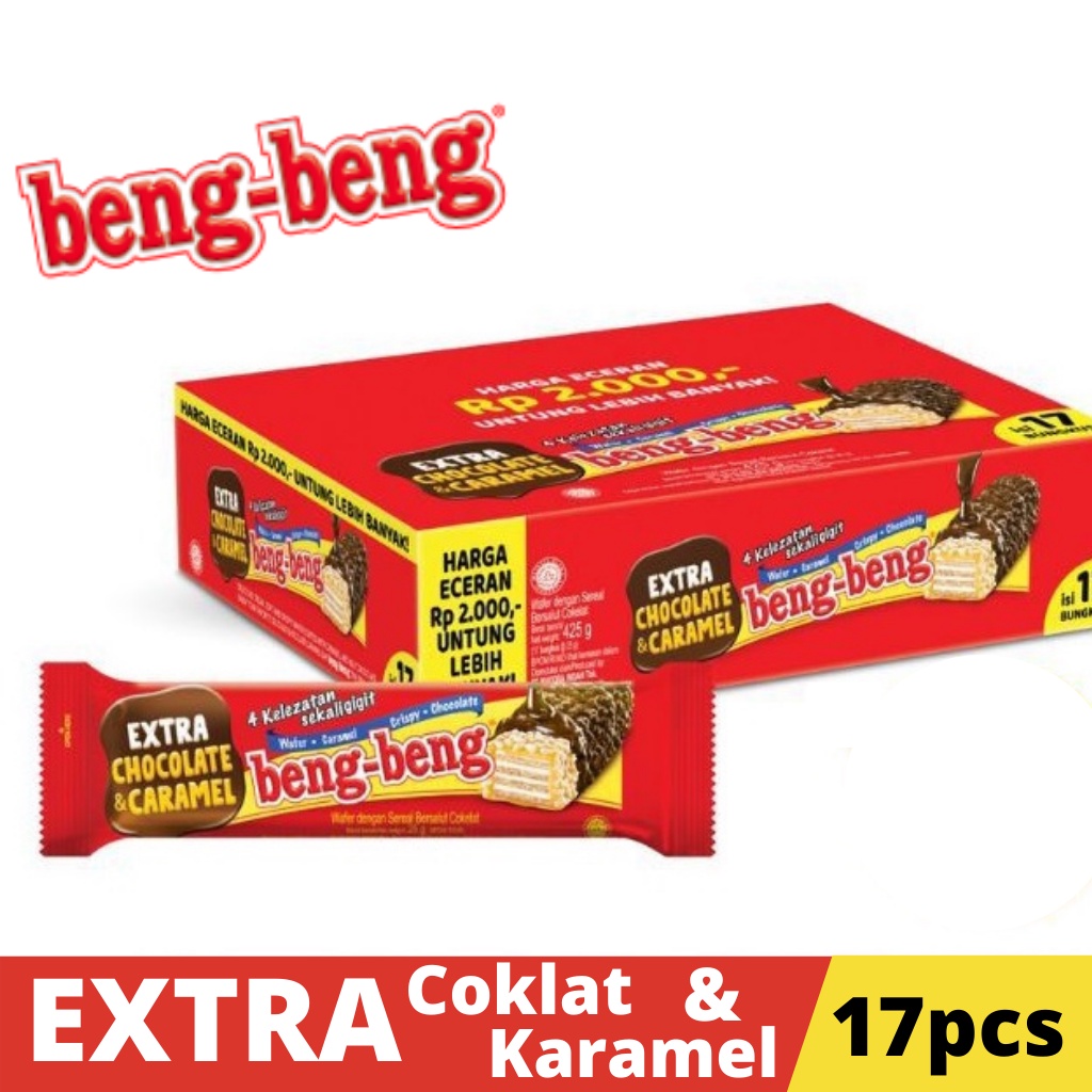Beng Beng Beng 1box Contains 17pcs Chocolate And Caramel Wafer Snacks ...