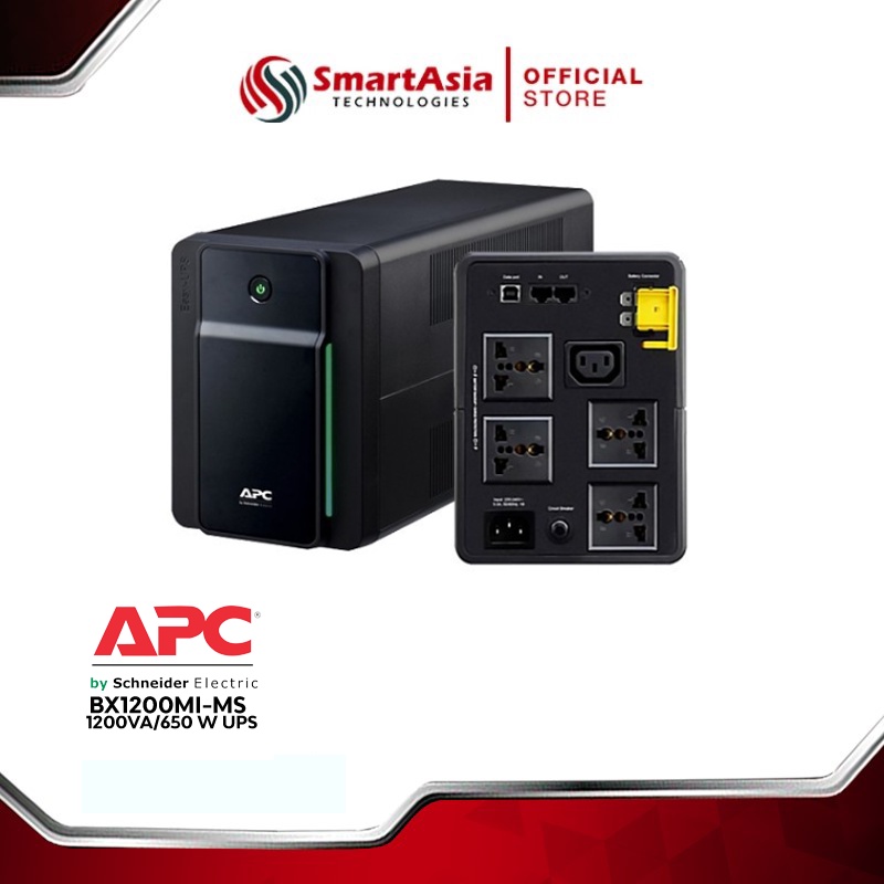 APC UPS 1200VA/650W BX1200MI-MS (5 outlets, AVR/Surge, PowerChute ...