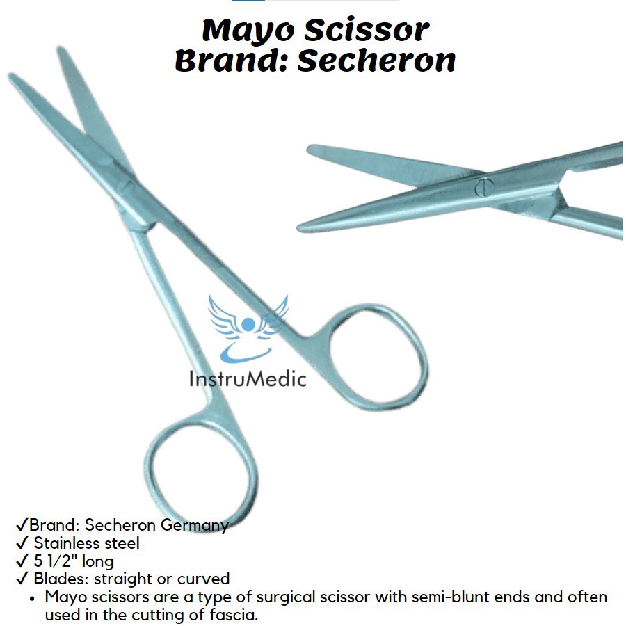 INS@ Mayo Scissor 5 1/2" Standard Quality! Straight or Curved Type | Shopee Philippines