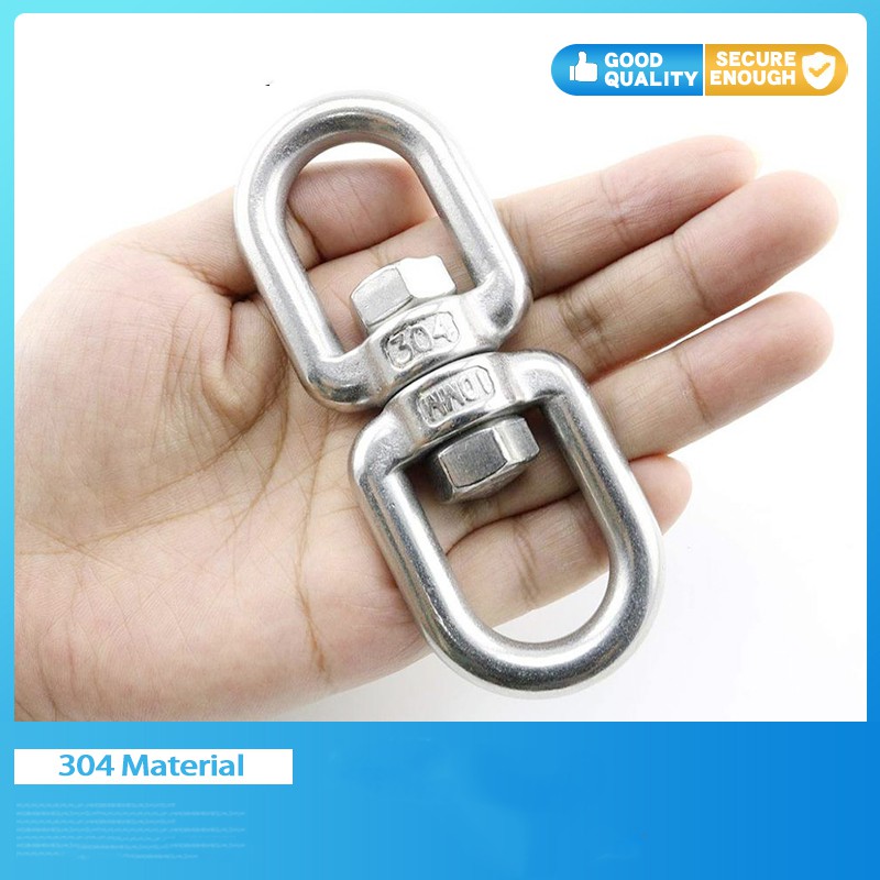 6mm Stainless Steel Swivel Double Loops Hook Connector Two Ended Link ...