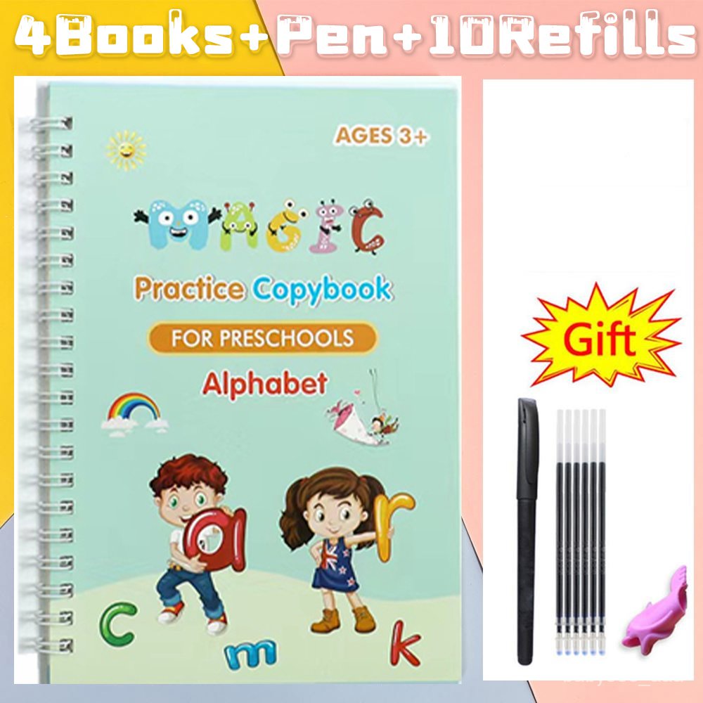 4Books/Set Magic Practice Writing Book Reusable Learning Copybook ...