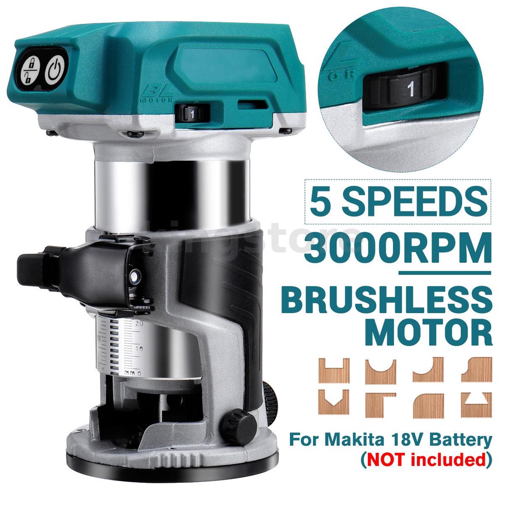 Drillpro Brushless Electric Wood Trimmer 5 Speeds 3000rpm Wood Router ...