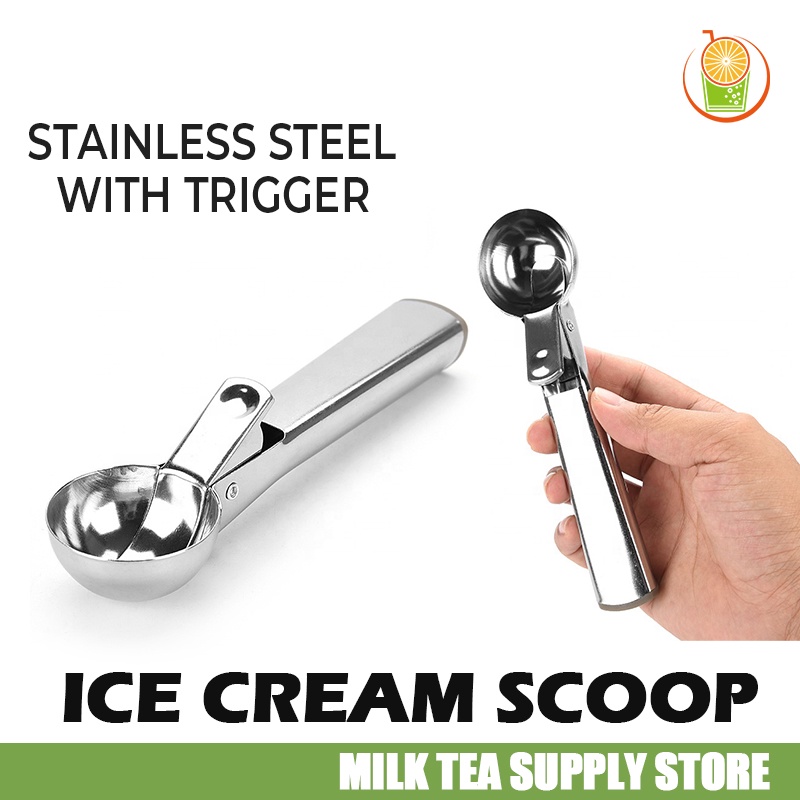 Icecream Spoon/Stainless Steel Ice Cream Scoop With Trigger/Digger Tool ...