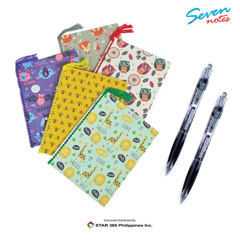 Seven Notes 5pcs Yarn Notebooks with 2pcs Titus Quick Dry Gel (Black ...